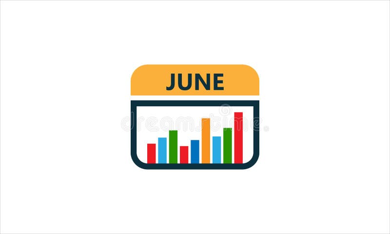 June Business Bar Chart Graph Calendar Logo Icon Design Stock Vector ...