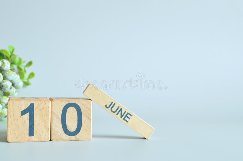 June 10, Calendar Cover Design with Number Cube with Green Fruit on ...