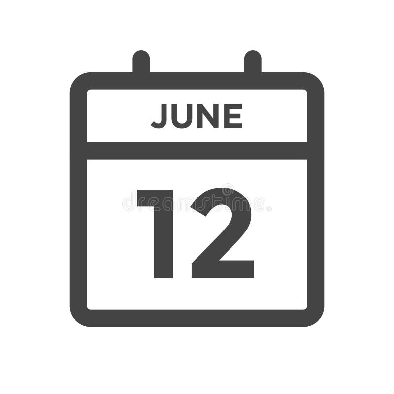 June 12 Calendar Day or Calender Date for Deadlines or Appointment ...