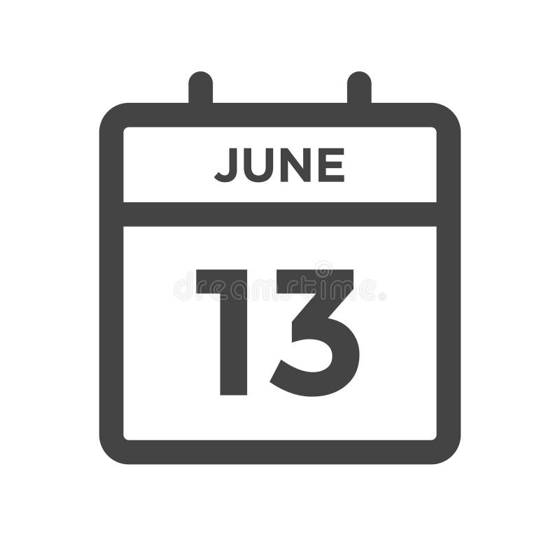 June 13 Calendar Day or Calender Date for Deadlines or Appointment ...
