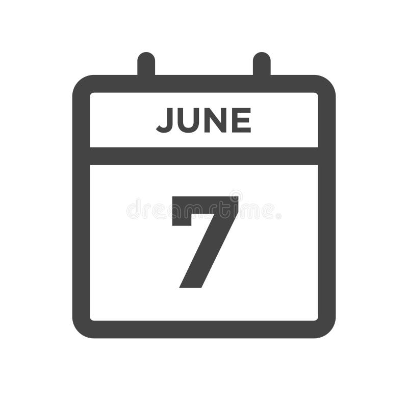 June 7 Calendar Day or Calender Date for Deadlines or Appointment Stock ...