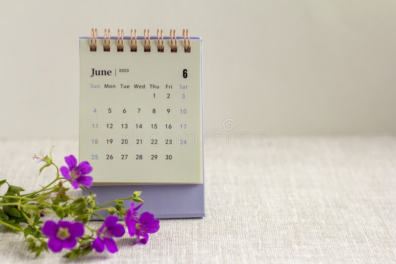 June 2023 on the Calendar.Desktop Calendar for Planning on the Table ...