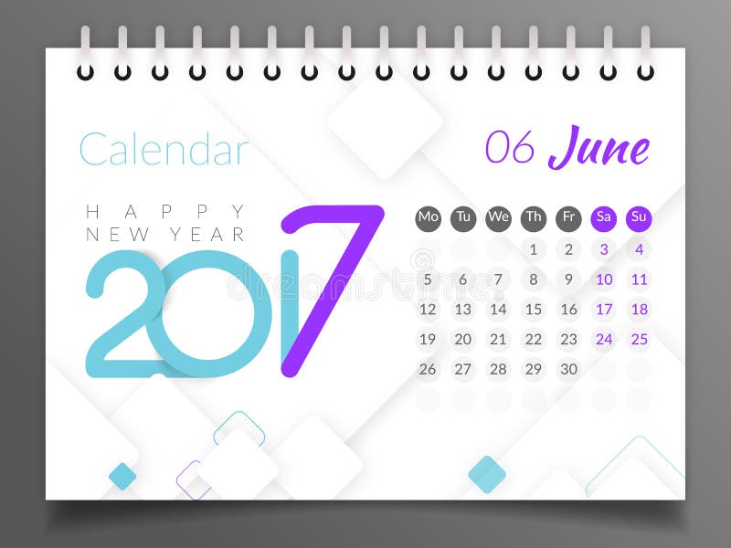 June 2017. Calendar 2017 stock vector. Illustration of june - 84720321