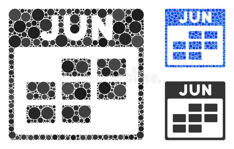 June Calendar Grid Mosaic Icon of Circle Dots Stock Illustration ...