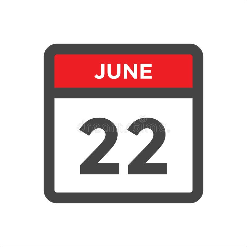 June 6 Calendar Icon with Day of Month Stock Vector - Illustration of ...