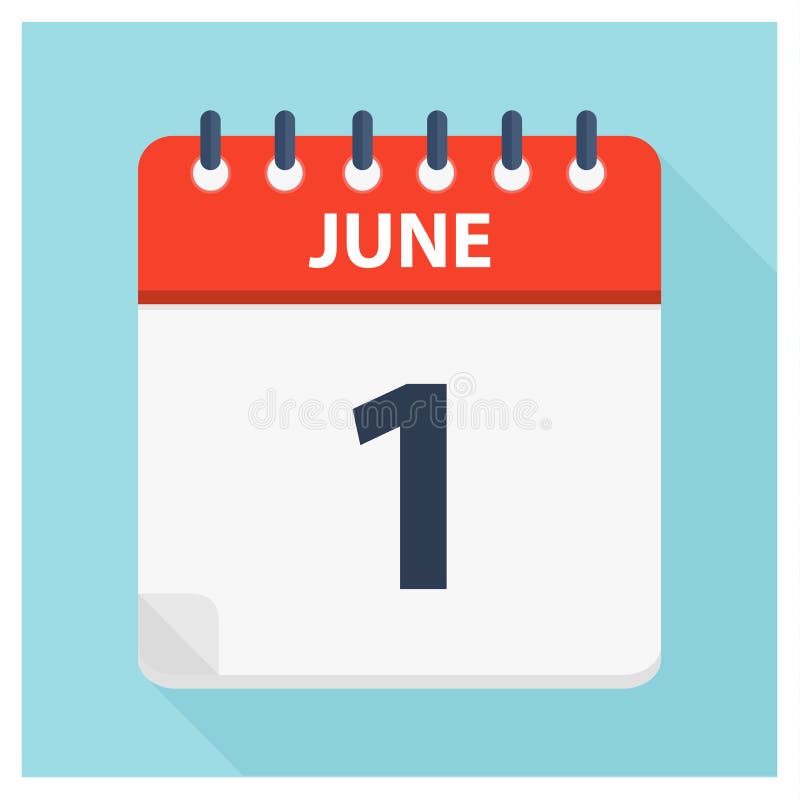 June 1 - Calendar Icon - Calendar Design Template Stock Illustration ...
