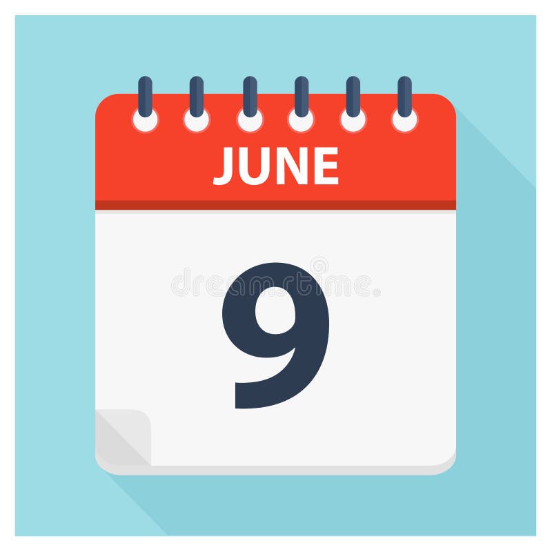 June 9 - Calendar Icon - Calendar Design Template Stock Illustration ...