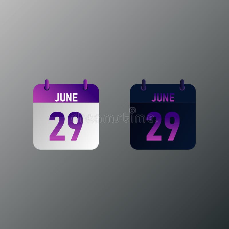 June daily Calendar Icon in Flat Design Style. Stock Vector ...