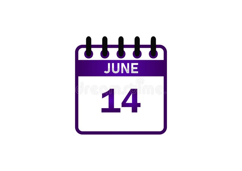 June 14 Calendar Icon stock vector. Illustration of calendar - 368760502