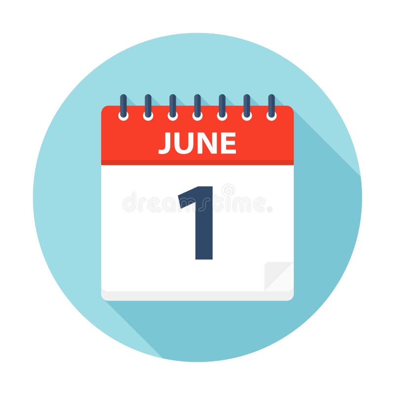 June 1 - Calendar Icon stock illustration. Illustration of june - 127320977