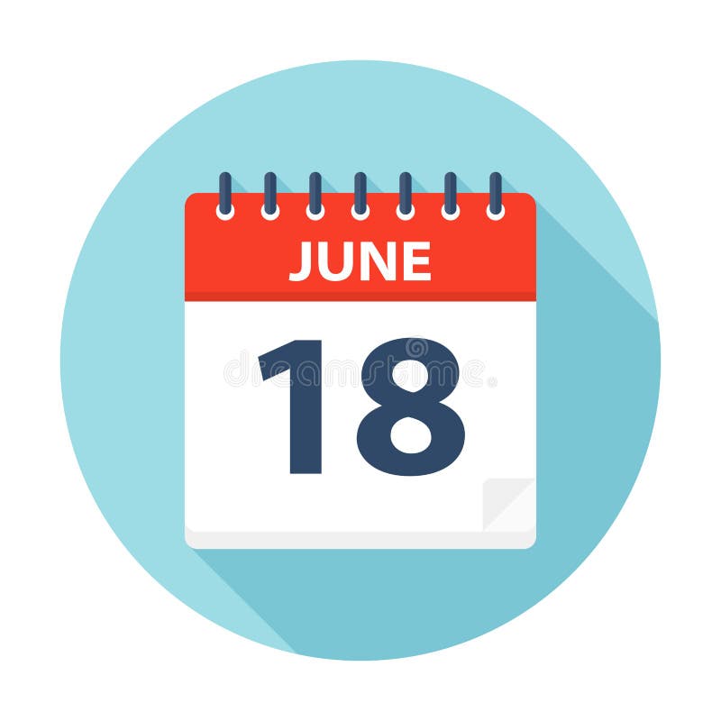 June 18 - Calendar Icon stock illustration. Illustration of date ...