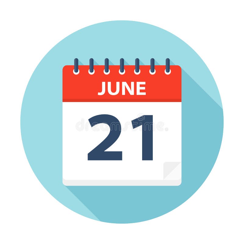 June 21 - Calendar Icon stock illustration. Illustration of month ...