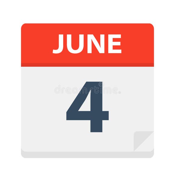 June 4 - Calendar Icon stock illustration. Illustration of schedule ...