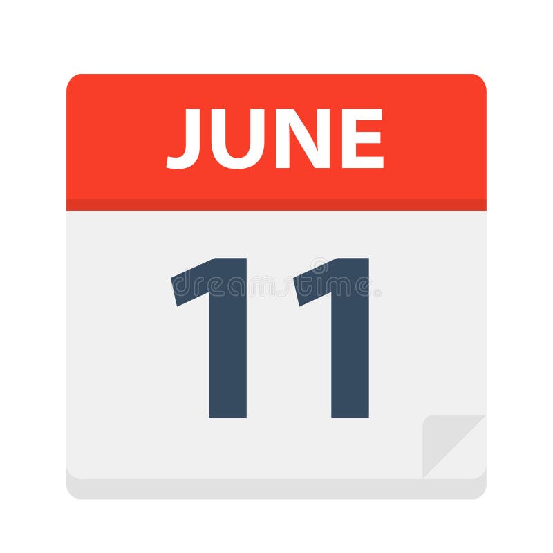 June 11 - Calendar Icon stock illustration. Illustration of month ...