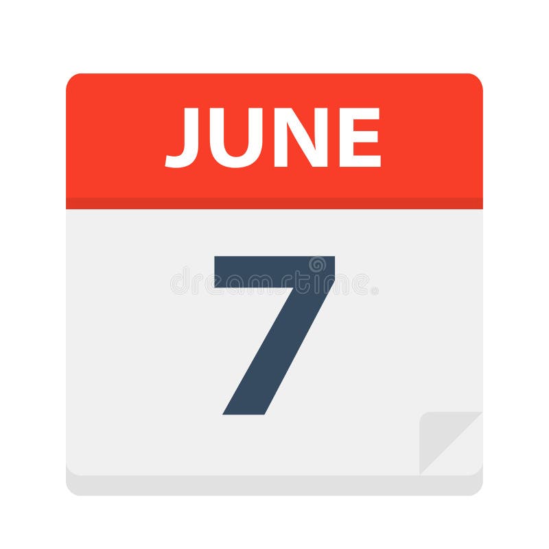 June 7 Calendar Icon Stock Illustrations – 132 June 7 Calendar Icon ...