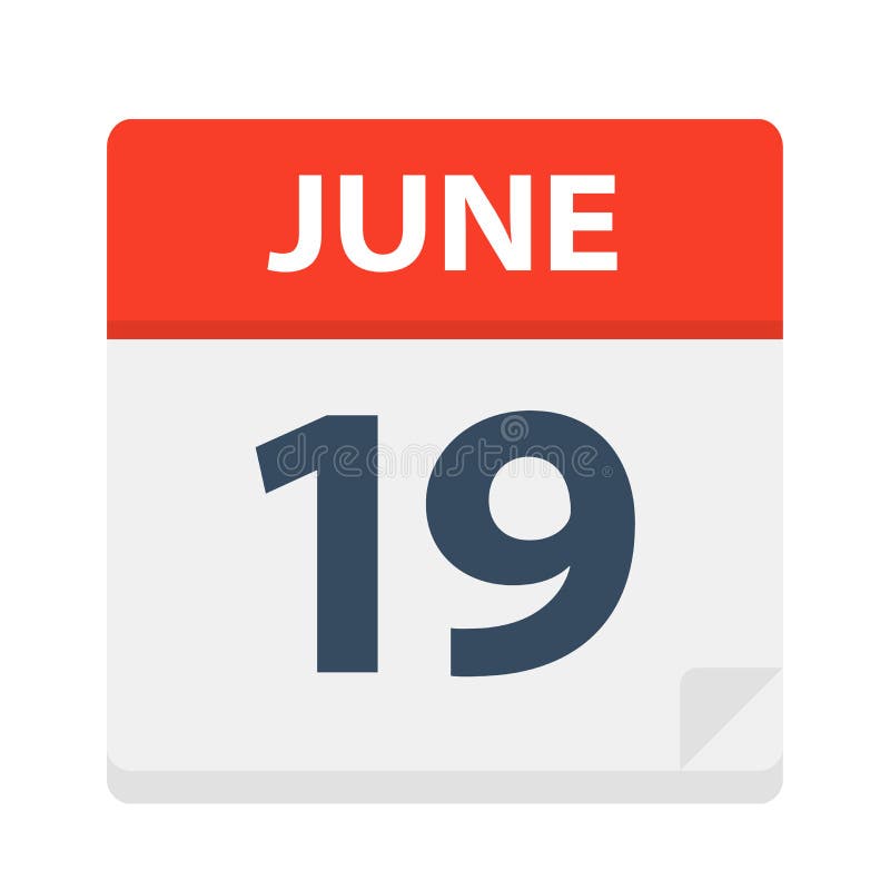 June 19 - Calendar Icon stock illustration. Illustration of plan ...