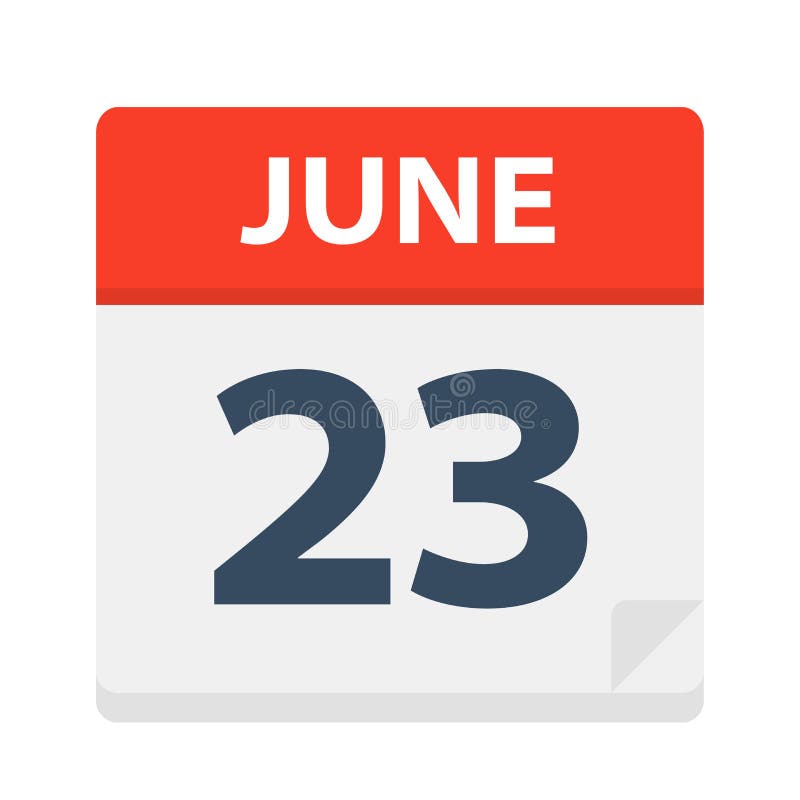 June 23 - Calendar Icon stock illustration. Illustration of calendar ...