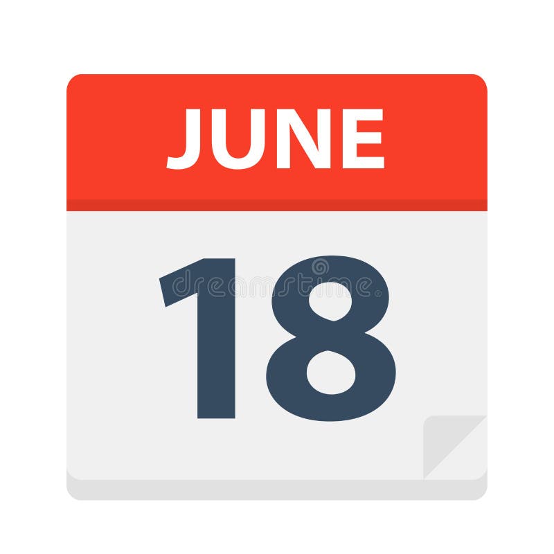 June 18 - Calendar Icon stock illustration. Illustration of vector ...