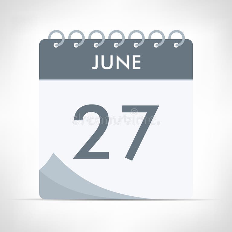 June 27 - Calendar Icon stock vector. Illustration of month - 215592006