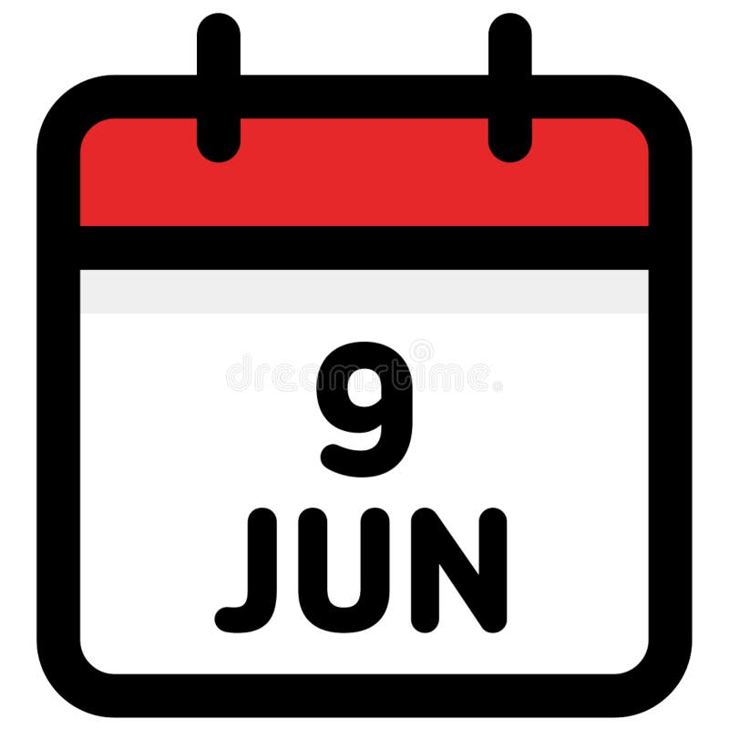 9. June - Calendar Icon - Vector Illustration Stock Vector ...