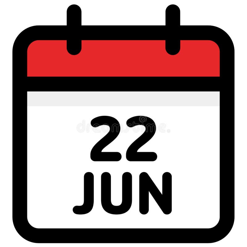 22. June - Calendar Icon - Vector Illustration Stock Vector ...