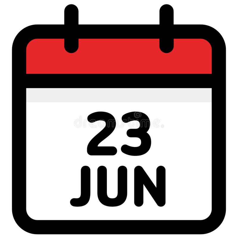 June 23 - Calendar Icon stock illustration. Illustration of calendar ...