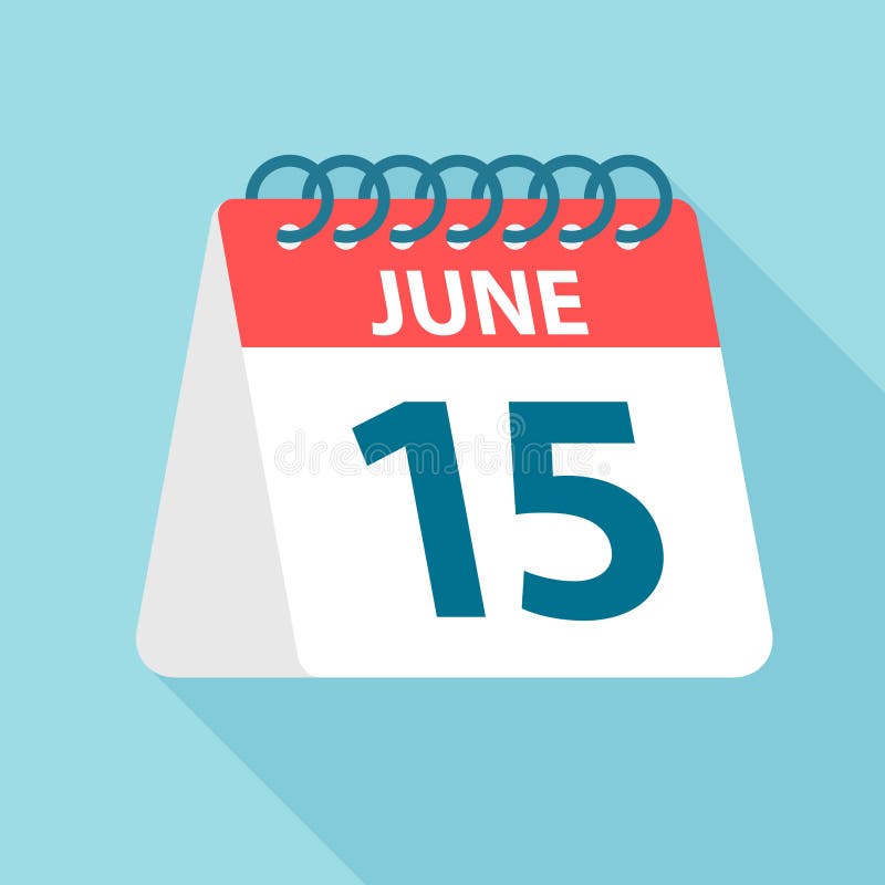 June 15 - Calendar Icon. Vector Illustration of One Day of Month ...