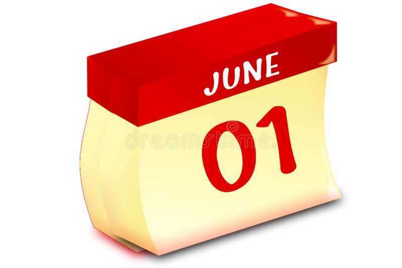 01 June, Calendar Icon. on White Background Stock Illustration ...