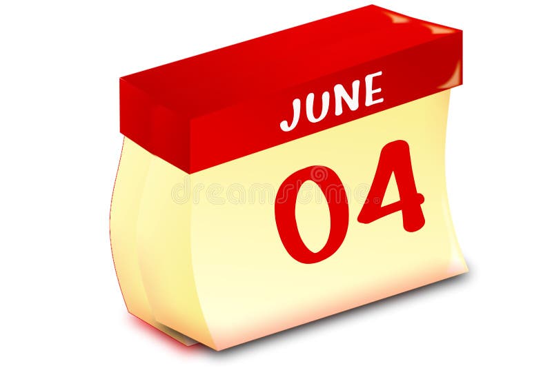 04 June, Calendar Icon. on White Background Stock Illustration ...
