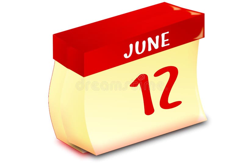 12 June, Calendar Icon. on White Background Stock Illustration ...