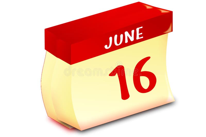 16 June, Calendar Icon. on White Background Stock Illustration ...