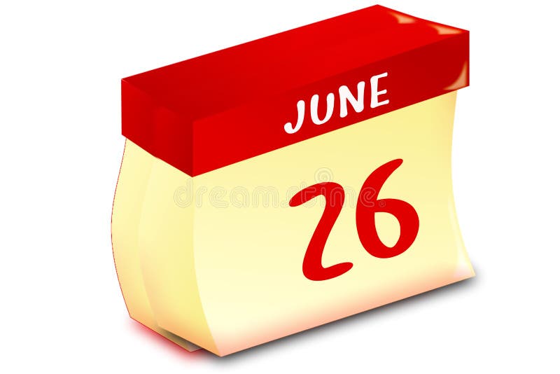 26 June, Calendar Icon. on White Background Stock Illustration ...