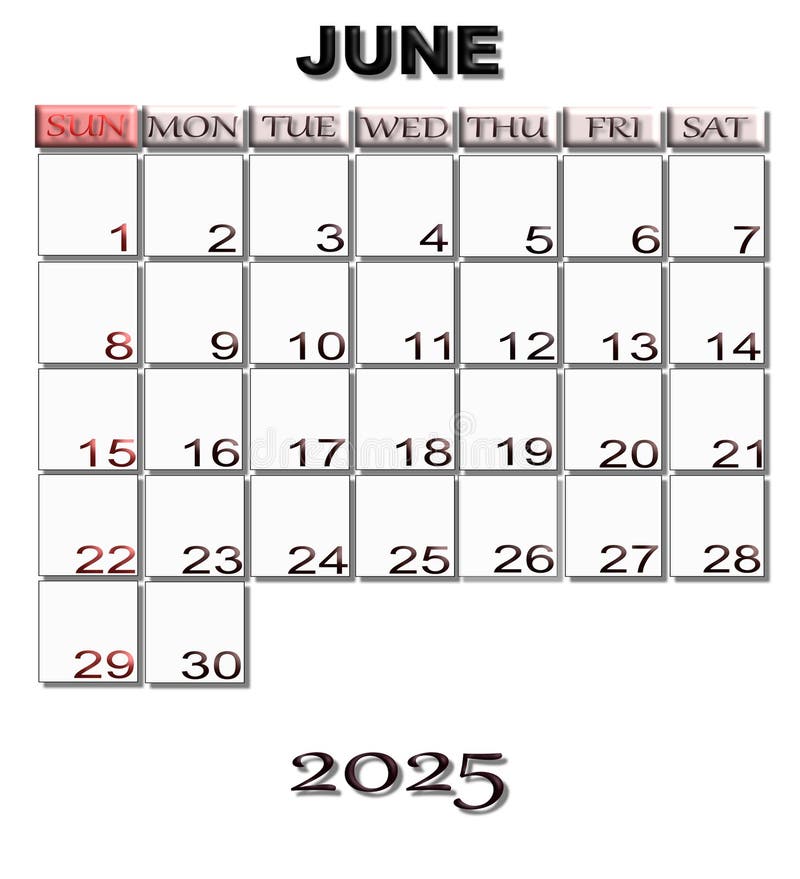 June 2025 Calendar Stock Illustrations – 4,326 June 2025 Calendar Stock ...