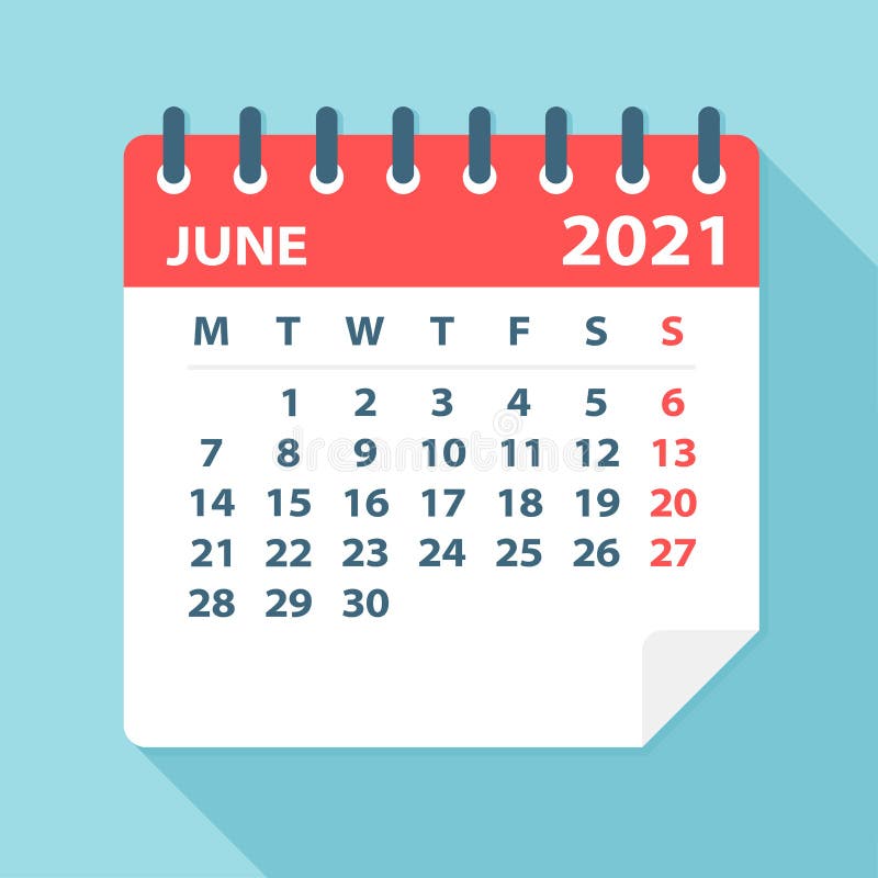 June 2021 Calendar Leaf - Vector Illustration Stock Illustration ...