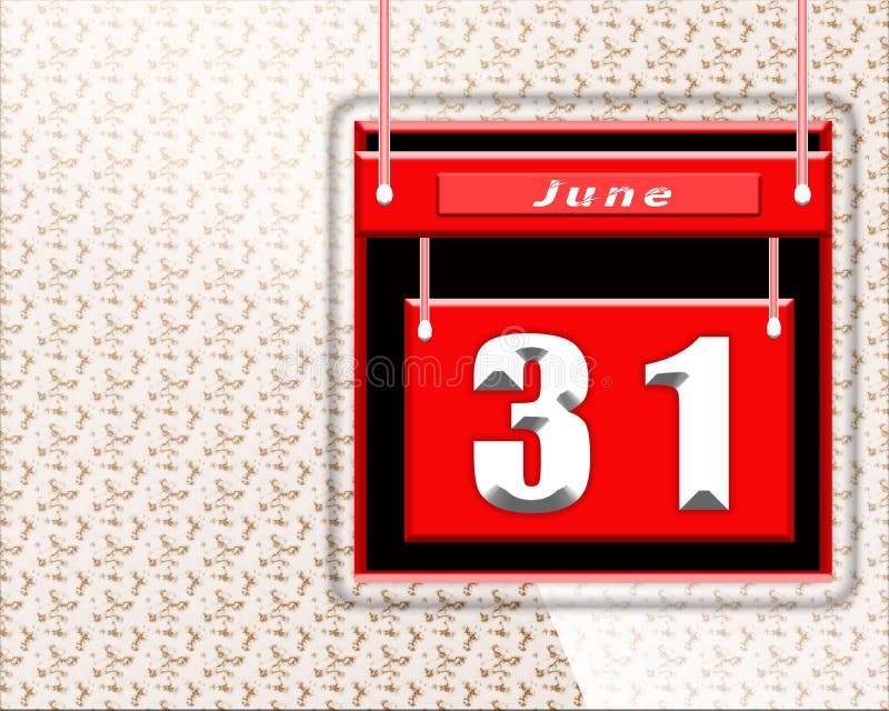 31 June Calendar on Marble Background Stock Illustration - Illustration ...