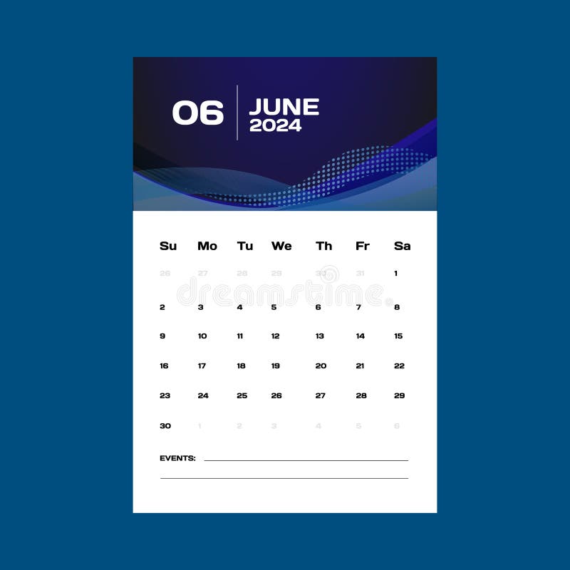 June Calendar for 2024 Year Planner Template with Abstract Dynamic ...