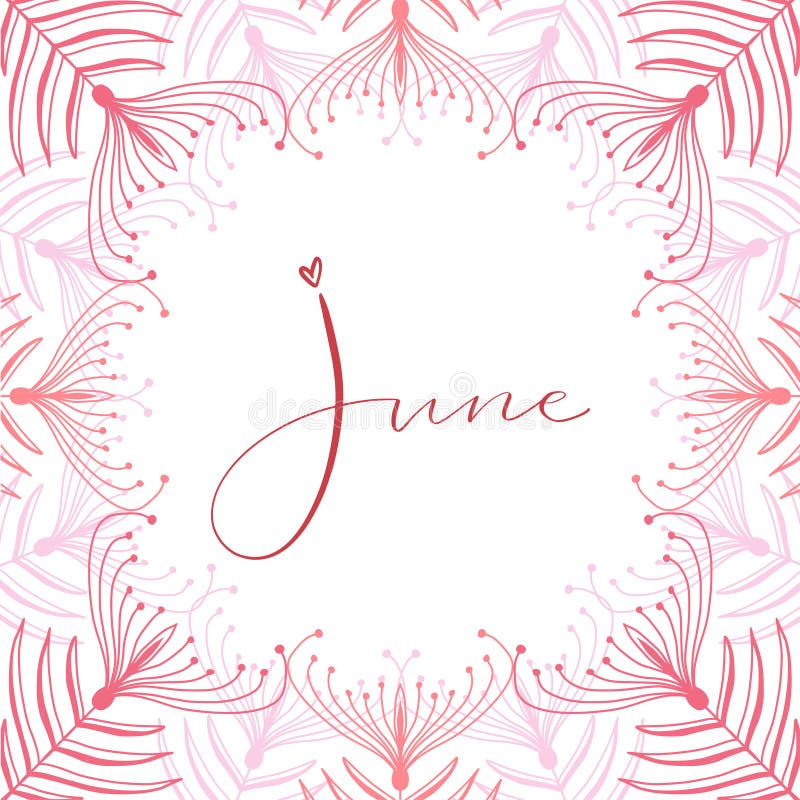 June Calligraphy Icon. Typographic Print Design. Calligraphic Printable ...