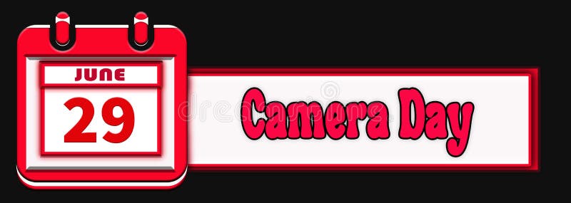 29 June, Camera Day, Text Effect on Black Background Stock Illustration ...