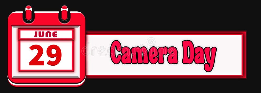 29 June, Camera Day, Text Effect on Black Background Stock Illustration ...