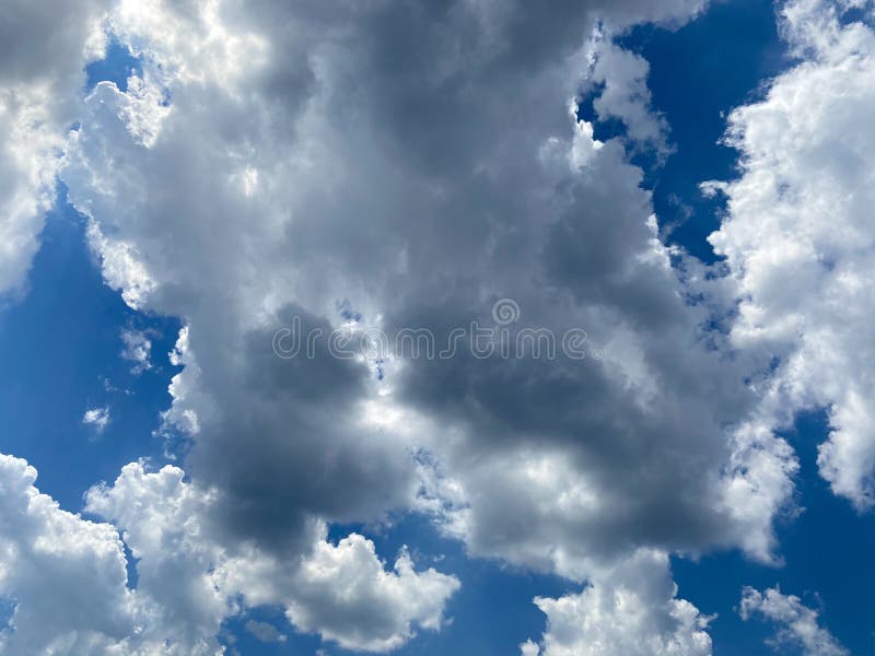 June Cloud Formations in the Afternoon Stock Image - Image of gray ...
