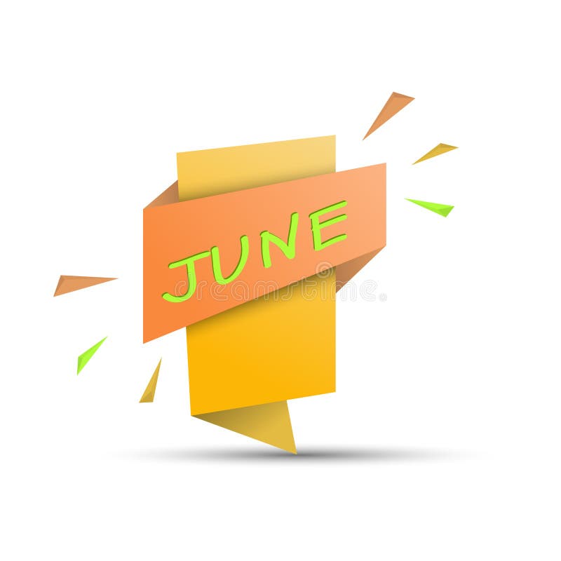 JUNE. Colored Banner with the Name of the Month of the Year Stock ...