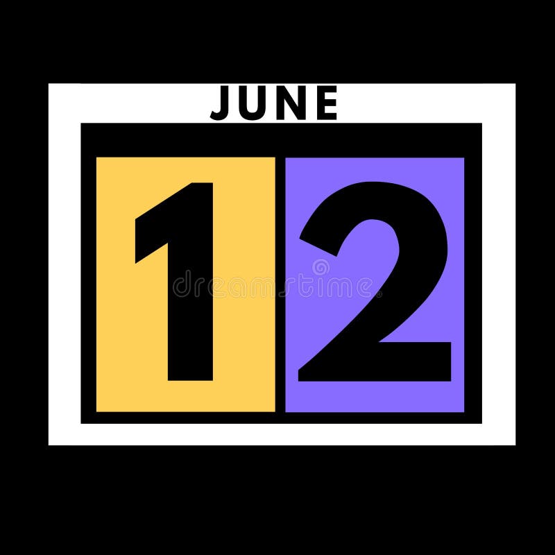 June 12 . Colored Flat daily Calendar Icon .date ,day, Month Stock ... June 12 . Colored Flat daily Calendar Icon .date ,day, Month Stock ...