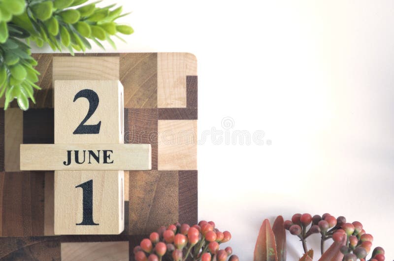 June 21, Cover Calendar Design in Natural Concept. Stock Image - Image ...