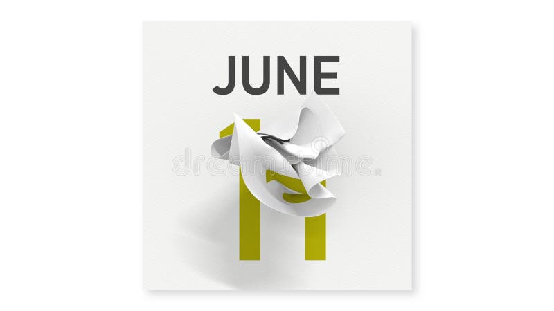 June 11 Date Behind Torn Page of a Calendar, 3d Animation Stock Footage ...