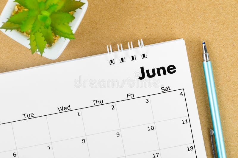 June 2022 Desk Calendar on Brown Background Stock Photo - Image of ...