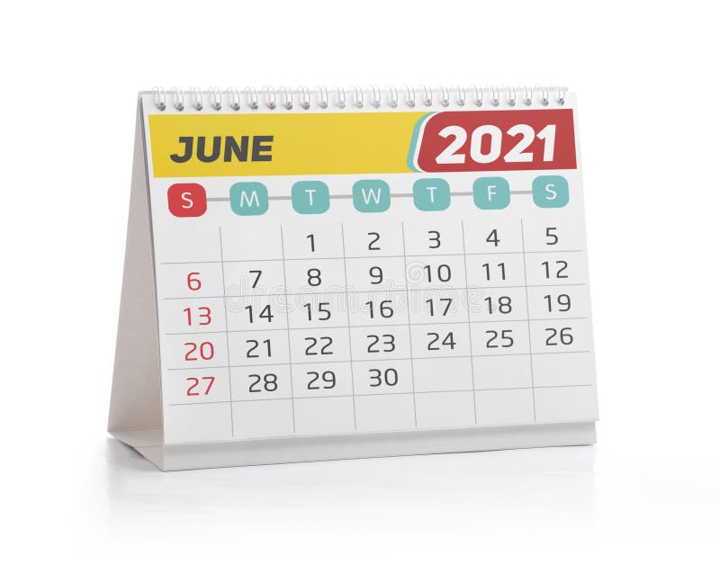 June2021 Desk Calendar stock photo. Image of numbers - 197549706