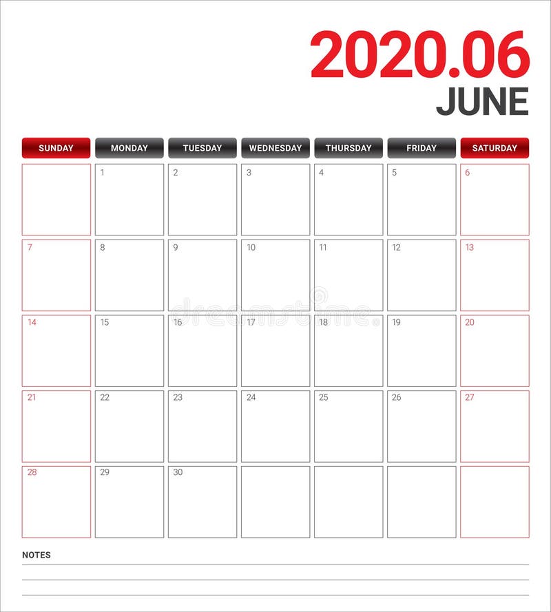 June 2020 Desk Calendar Vector Illustration Stock Vector - Illustration ...
