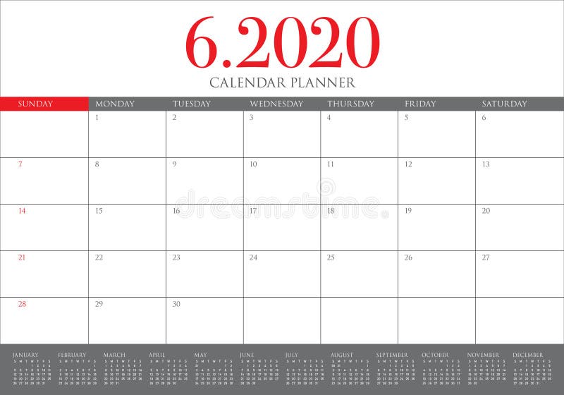 June 2020 Desk Calendar Vector Illustration Stock Vector - Illustration ...