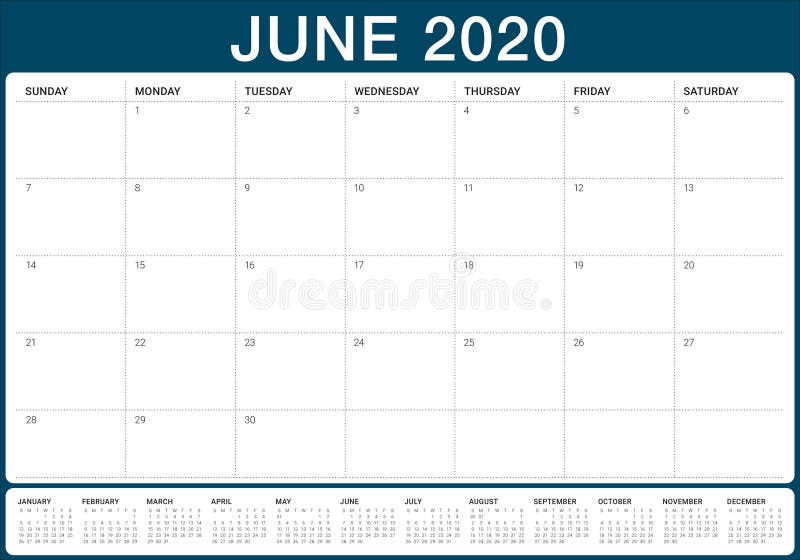 June 2020 Desk Calendar Vector Illustration Stock Vector - Illustration ...