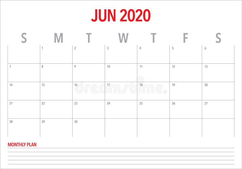 June 2020 Desk Calendar Vector Illustration Stock Vector - Illustration ...